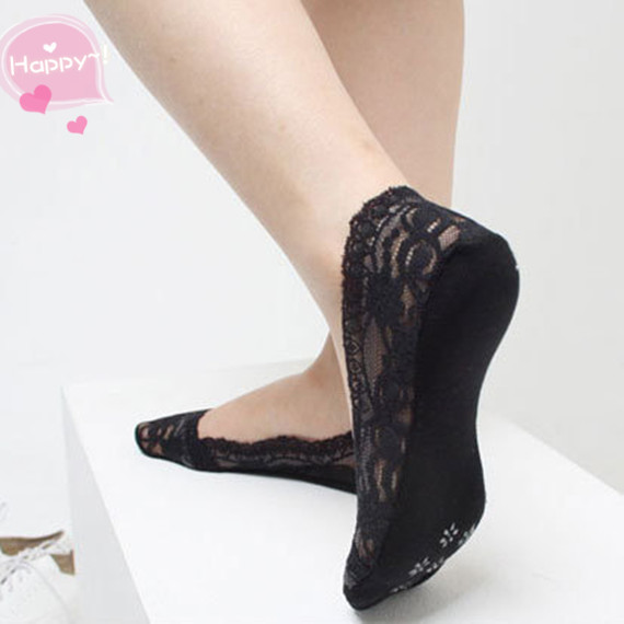 Flirty Lace Boat Socks,enchanting Lace Lace Socks Heels Peep Socks ...